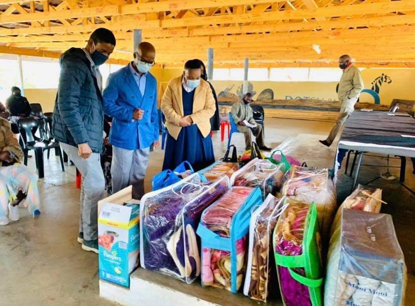 Debswana employees donate winter clothing in Mmankgodi.
